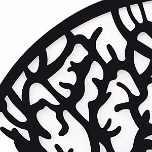 Asense 24 Inch Metal Tree Leaf Wall Art Sculptures Home Decor Hanging Round Tree of Life Home Garden Bedroom Living Room Indoor Outdoor Decoration (Tree-Round-Black)