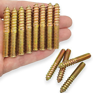 Yoliko 12 Pack 5/16-18 x 2 Inch Hanger Bolts 5/16-18" Double Headed Bolts 5/16 Wood Dowel Screw Self-Tapping Screw Hanger Bolts for Furniture Screws Double Screw Threaded Rods Bolt 50mm Length