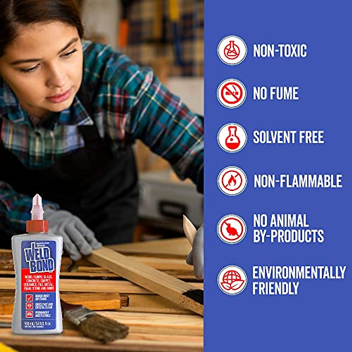 Weldbond Multi-Surface Glue, Bonds Most Anything! Non-Toxic Glue, Use as Wood Glue or on Glass Crafts Ceramic Tile Mosaic Stone Fabric Carpet Metal & More. Dries Crystal Clear 14.2 oz / 420ml