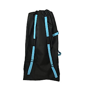 Bububee 'Elua XL Double Stroller Gate Check Travel Bag (Black & Aqua)