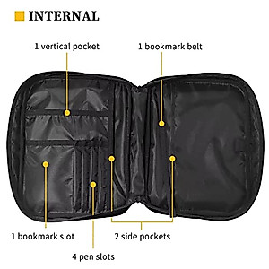 Belidome Water and Fire Football Bible Zipper Case for Men Boys Rugby Bible Cover Organizer Tote Bible Cover Carrier Protector for Pen Phone Scripture Book Journaling Waterproof