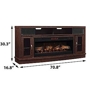 ClassicFlame Deerfield Freestanding Cabinet & 42" Linear Firebox - Antique Brown Cherry, 42MMS90151-PC84 & 42II042FGT