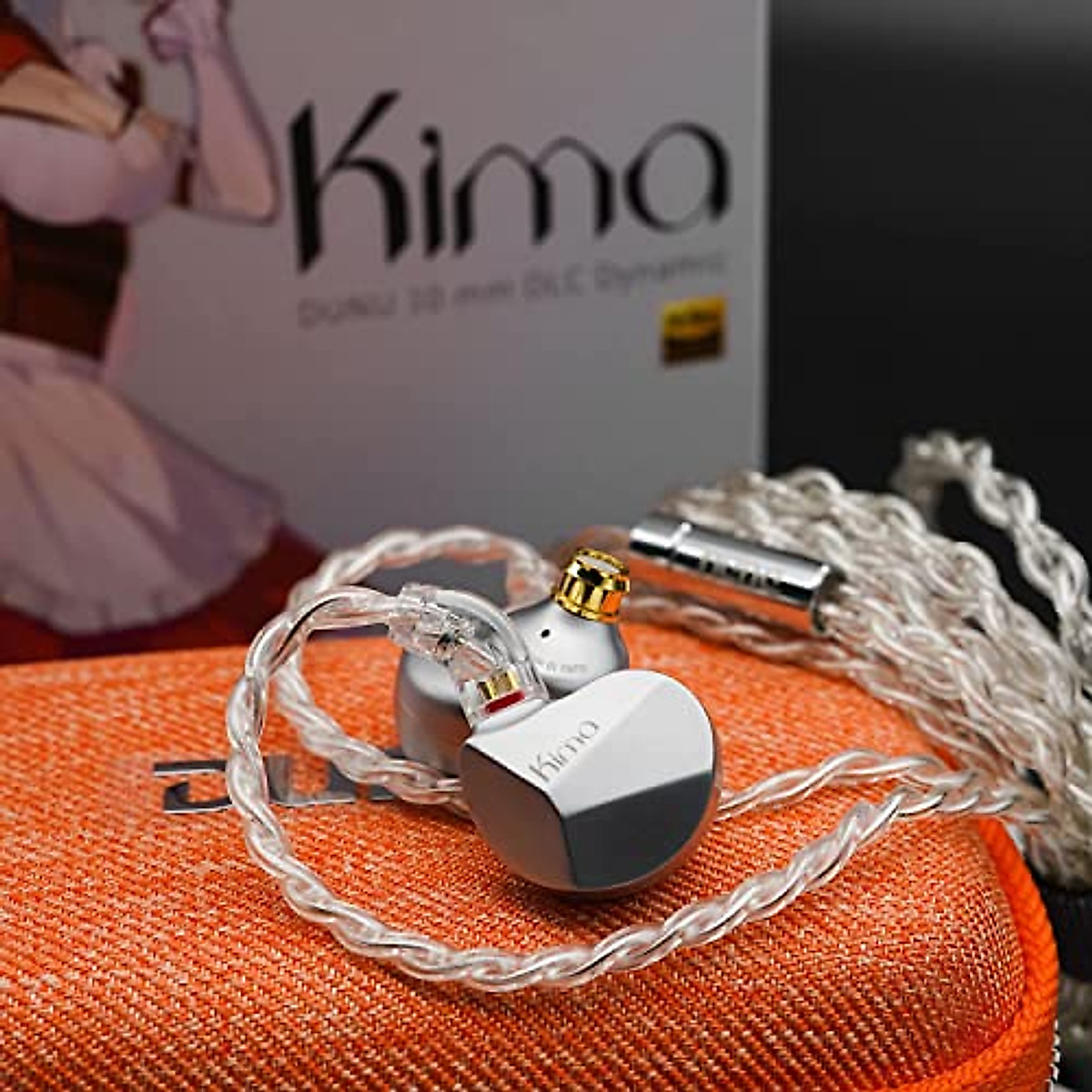 HiFiGo Dunu Kima Single 10mm Dynamic Driver in-Ear Monitors, DLC Diaphgram Dual-Chambered IEMs in-Ear Earphones (DUNU KIMA)