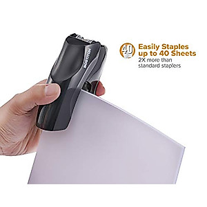 Bostitch Stapler with Staples Value Pack Set, Heavy Duty Stand Up Stapler, Black, 40 Sheet Capacity with 5000 Staples, Small Stapler Size, Fits Into The Palm of Your Hand (B175-BLK -VP)