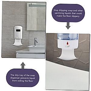 Cabilock 13 Pcs Water Tray Black Serving Tray Drinking Lotion Dispenser Drip Tray Foam Drip Tray Bark Wall Cup Holder Anti-Leakage Soap Dispenser Tray Plastic No Contact Liquid Soap White