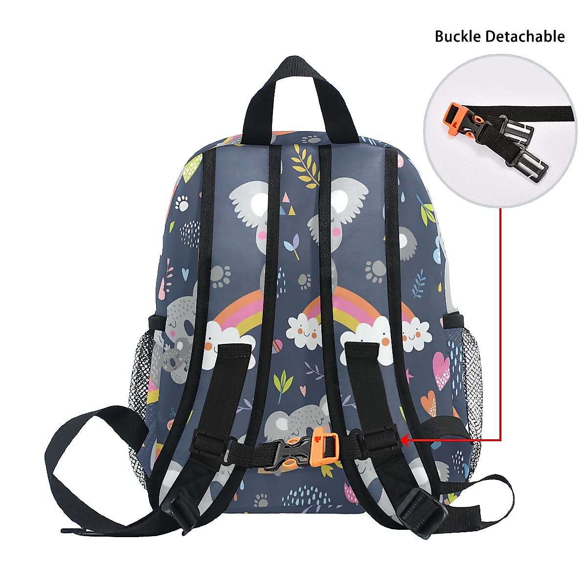 Cute Koala Toddler Backpacks for Kids Preschool Schoolbag Backpack for Girls Anaimsl Foral Rainbow Mini Kindergarten Nursery Bag with Chest Strap