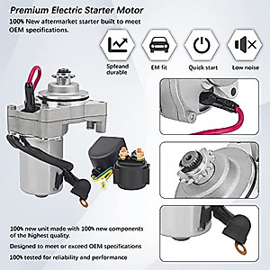 JCKLW Starter Motor for 50cc 70cc 90cc 100cc 110cc 125cc with Solenoid Relay ATV Dirt Bike Pit Bike Dune Buggy Sandrail Quad 4 Wheelers SSR Roketa Tao tao Coolster Jonway SunL Go Karts