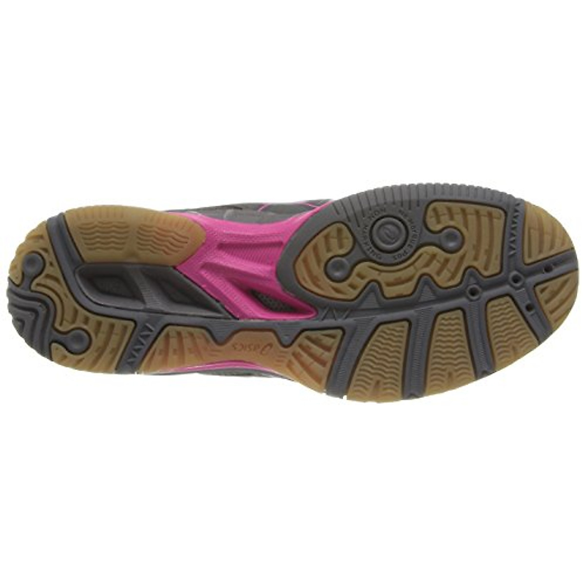 ASICS Women's Gel 1150V Volley Ball Shoe,Smoke/Knock Out Pink/Silver,8 M US