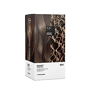 IGK Permanent Color Kit FRENCH RIVIERA - Light Beige Brown 6AG | Easy Application + Strengthen + Shine | Vegan + Cruelty Free + Ammonia Free | 4.75 Oz
