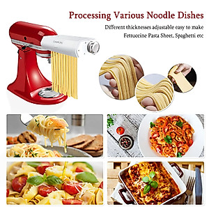 Pasta Maker Attachment for Kitchenaid Stand Mixer, Cofun 3 in 1 Pasta Machine Asseccories, Included Pasta Roller, Spaghetti Cutter, Fettuccine Cutter, Multifunctional Pasta Attachment for Kitchenaid