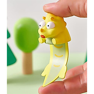 3D Dinosaur Bookmarks for Kids Students, Wacky Funny Christmas Cartoon squashed Bookmarks Novelty Stationery Birthday Party Bookmarks Favors for Teens Boys Girls Friends（4PCS）