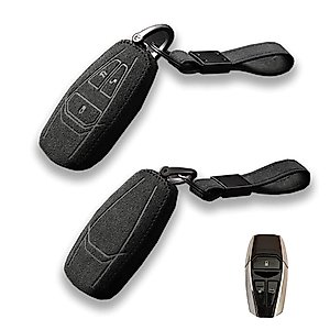 Alcantara Leather Key Case Cover Fit for Aston Martin DB11 DBS Superleggera (Black)