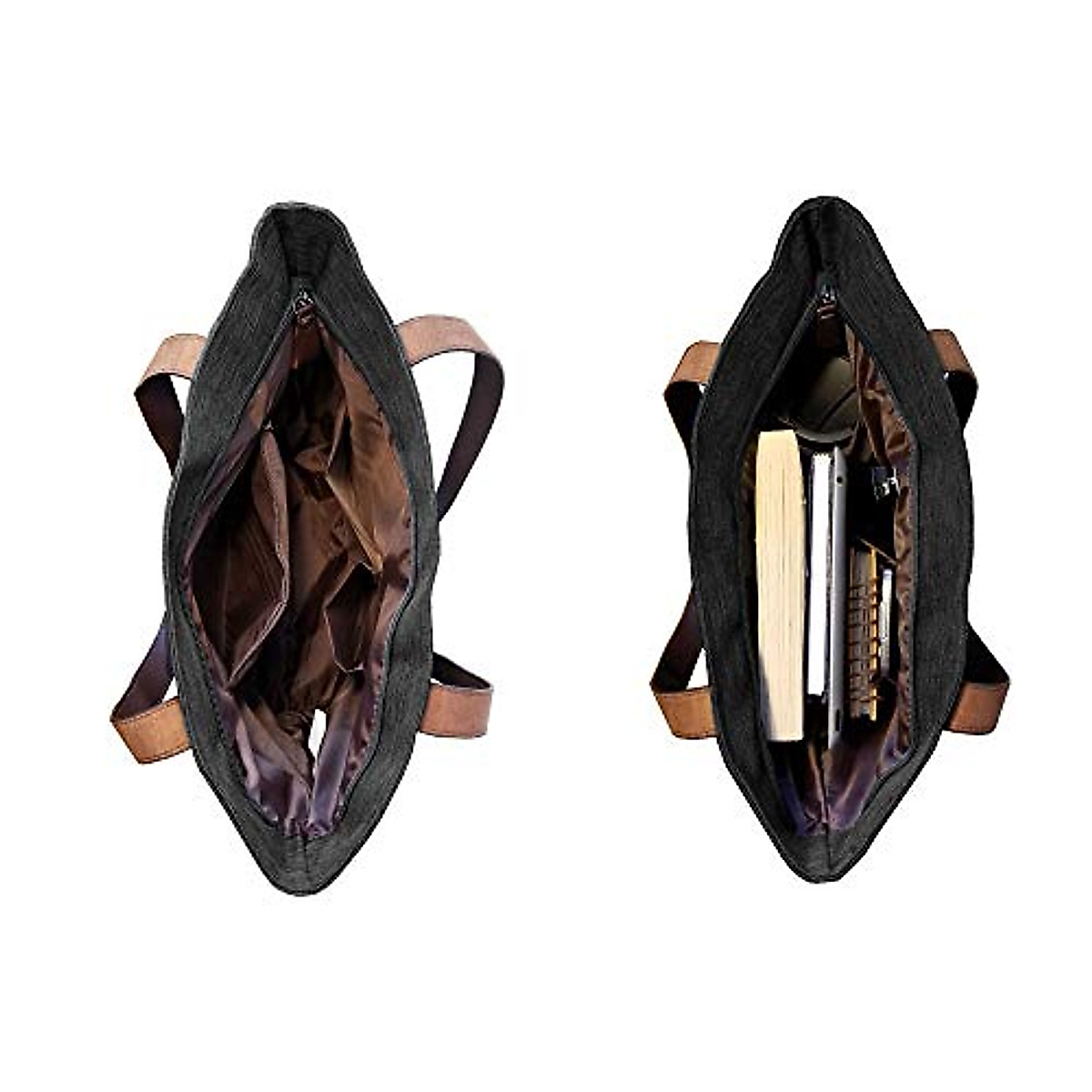 Aleah Wear Shoulder Tote Bag Purse Top Handle Satchel Handbag For Women Work School Travel Business Shopping Casual (Black) Upgraded