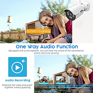 5MP Wireless Security Camera System No Hard Drive, 8 Channel Surveillance NVR Kits and 4pcs Super HD 5MP Outdoor Indoor WiFi Bullet Camera for Home Full Color Night Vision (3MP)