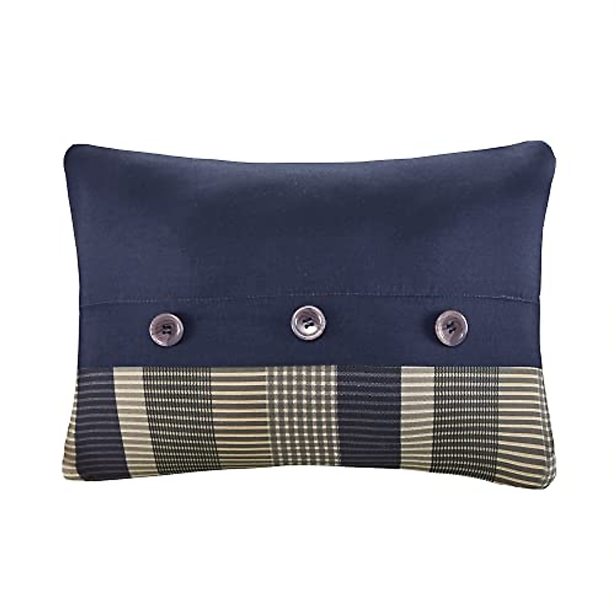 Intelligent Design Robbie Cozy Comforter Set Bed in A Bag, Modern Casual All Season Bedding Set, Matching Sham, Decorative Pillow, Navy/Tan, Full, 9 Piece