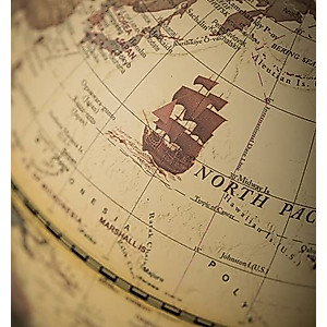 SGT Traditional Decorative Wooden base 2021 Updated World Globe Educational Geography Office Wedding School Gift 9 inches tall 5 inches wide