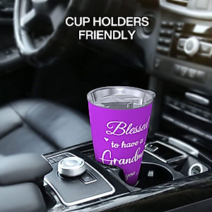 Birthday Gifts for Grandma Tumbler with Straw, Good Mothers Day Gifts for Nana Mimi from Grandkids, 20oz Stainless Steel Insulated Tumbler Drinking Cup Coffee Tea Presents for Grandma Drinking Cup