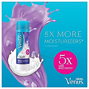Venus Gillette with Olay UltraMoisture Women’s Shave Gel, Violet Swirl, 36 Oz, 6 Count