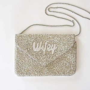 WIFEY Clutch Purse, Wifey Clutch Bag, Bride Clutch, Hand Beaded Purse, Gifts for Engagement, Bridal Shower, Bachelorette, Wedding Party