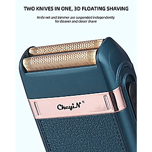 CkeyiN Men's Electric Shavers, Rechargeable Cordless Foil Shaver Razor with Replaceable Foil Head, Multifunction Wet & Dry Use Foil Shaver (Blue)