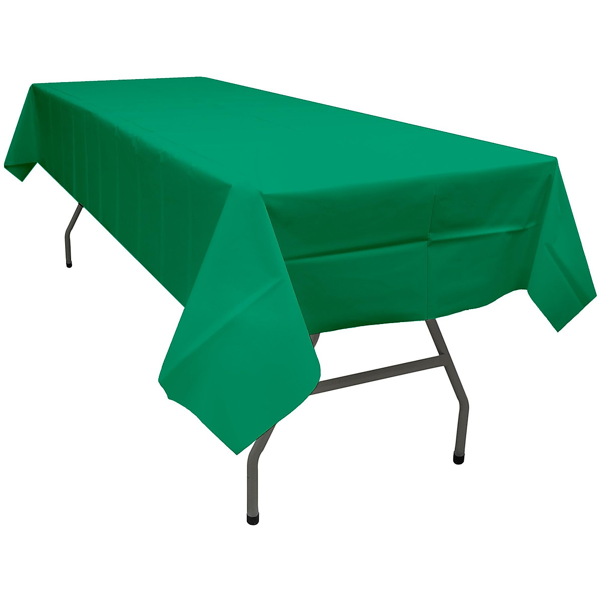 PARTY ULYJA Emerald Green 2 Pack Plastic Tablecloth Rectangle 54 x 108 Inches Disposable Dark Olive Green Sturdy Table Covers for Dining, Birthday, Wedding, Picnic, Event and Outdoor Use