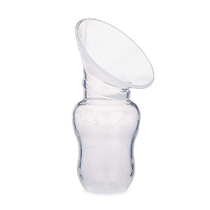 Motif Medical, Manual Silicone Breast Pump, 100% Food Grade Hand Breastmilk Pump for Breastfeeding Moms, Newborn Baby Essentials Clear