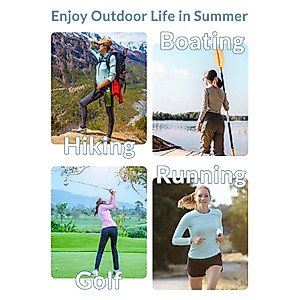 baleaf Women's UPF 50+ Long Sleeve Shirts Sun UV Blocking Pullover Crew Neck Summer Sunscreen Clothing Fishing Beach Outdoor Active Heather Light Blue L