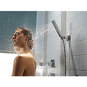 DELTA FAUCET 55567-BL H2Okinetic Adjustable Wall Mount Hand Shower Handshower, Matte Black