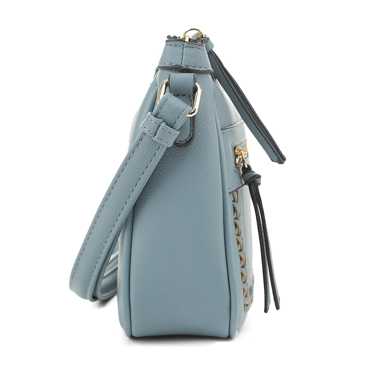 Emperia Elva Small Whipstitch Vegan Leather Crossbody Bags Shoulder Bag Purse Handbags for Women Blue
