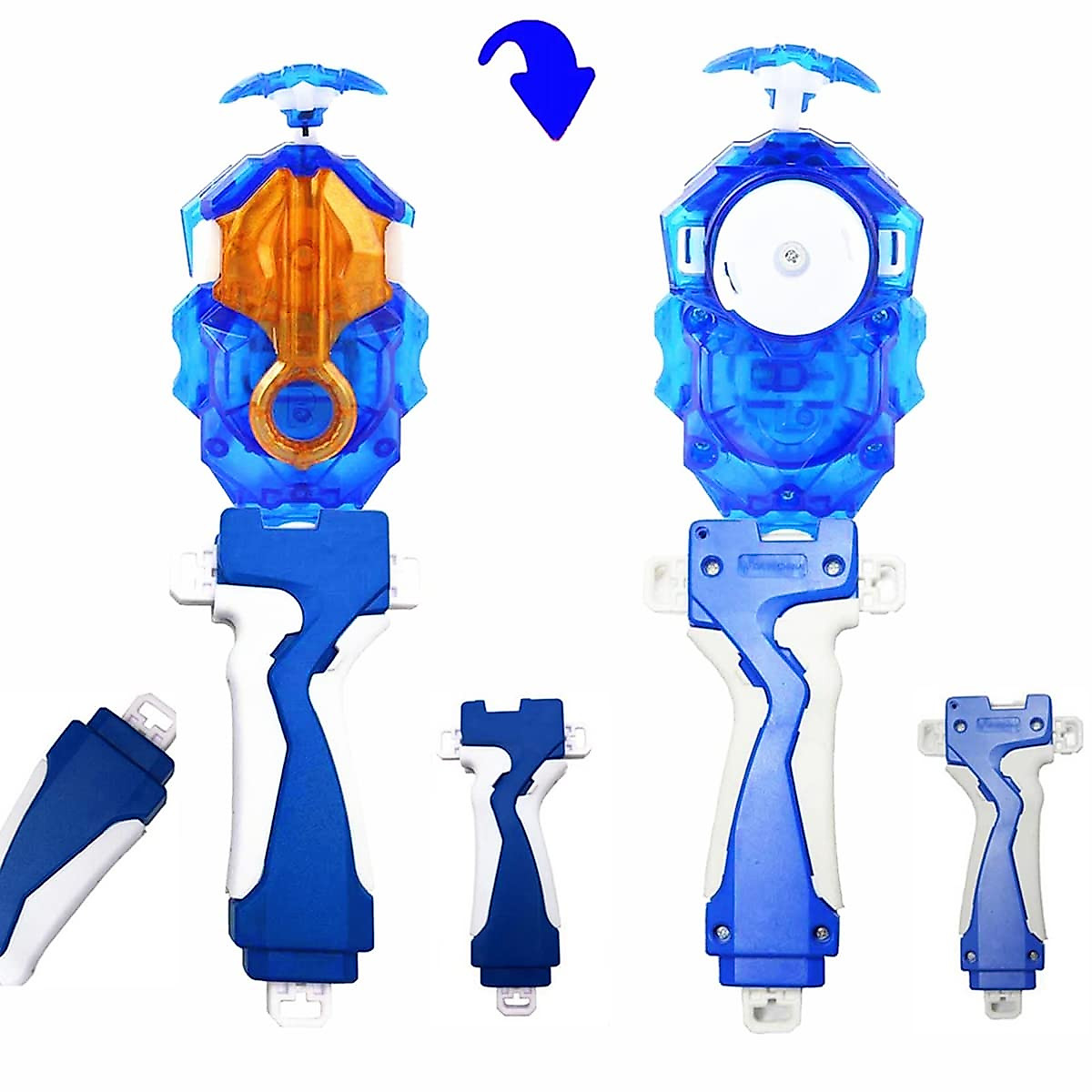 CombatGyro B-184 Launcher Bay Blades Toy Super King Booster B-174 Helios Volcano Starter Set LR Launcher Grip Metal Fusion God Bey Battling Tops Burst Gaming Toy Gift for Boys Age 4-7 8-12+