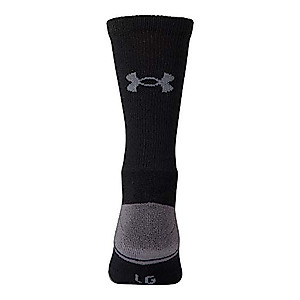 Under Armour Adult Resistor 3.0 Crew Socks, Multipairs , Black/Graphite (6-Pairs) , Large
