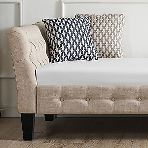 Rosevera Roche Upholstered D11 Button Tufted Fine Polyester Easy aseemble with Wooden Legs Twin Size Daybed Sleeper Couch for Living Room Bedroom, Beige