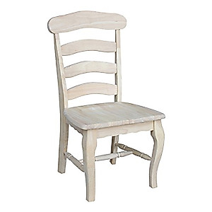 International Concepts Country french Chair with Solid Seat, Unfinished