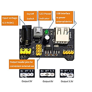 Makeronics 7 in 1 Blue Breadboard Holder Raspberry Pi 4 Holder + 1200 Breadboard+Electronics Fun Kit|Power Supply Module| Precision Potentiometer and More for Prototyping Circuit/Arduino/Raspberry Pi