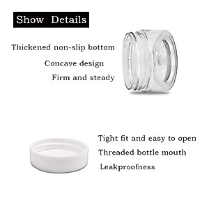 24 Pcs 1oz Plastic Cosmetic Jars,Round Leak Proof Clear Container with Lid,Wide-Mouth Refillable Small Storage Containers for Slime,Cosmetic,Lotion,Candy,Craft