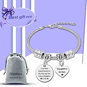 DlaeKua Daughter in Law Gift from Mother in Law Jewelry Bracelet for Women Bride Gift for Daughter in Law On Wedding Day Inspirational Birthday Christmas Gifts for Daughter in Law from Father in Law