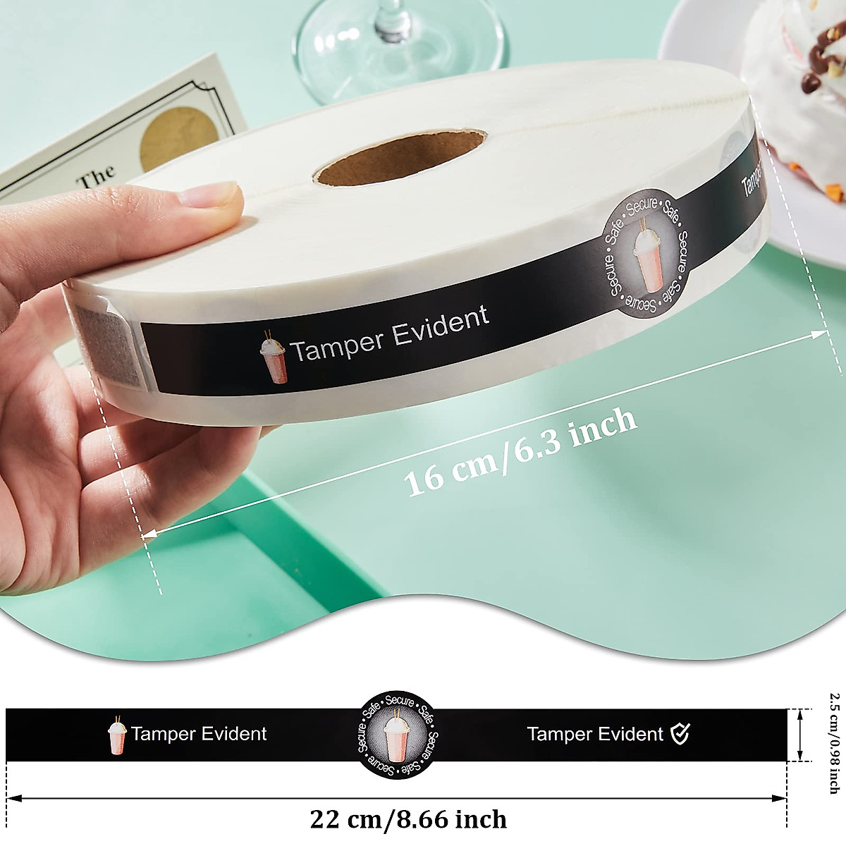 600 Pieces Safe Secure Tamper Evident Seals for Drink Lids, Food Delivery Stickers Sealed for Freshness Labels Drink Food Coffee Milk Tea Ice Cream Seal Stickers