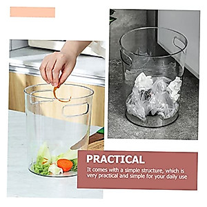 Holibanna 2pcs Garbage Can Office Trash Can Clear Container Office Storage Bins Wastebasket Can Kitchen Waste Basket Waste Bin Office Trash Can Household Large Storage Bin Clear Trash Can