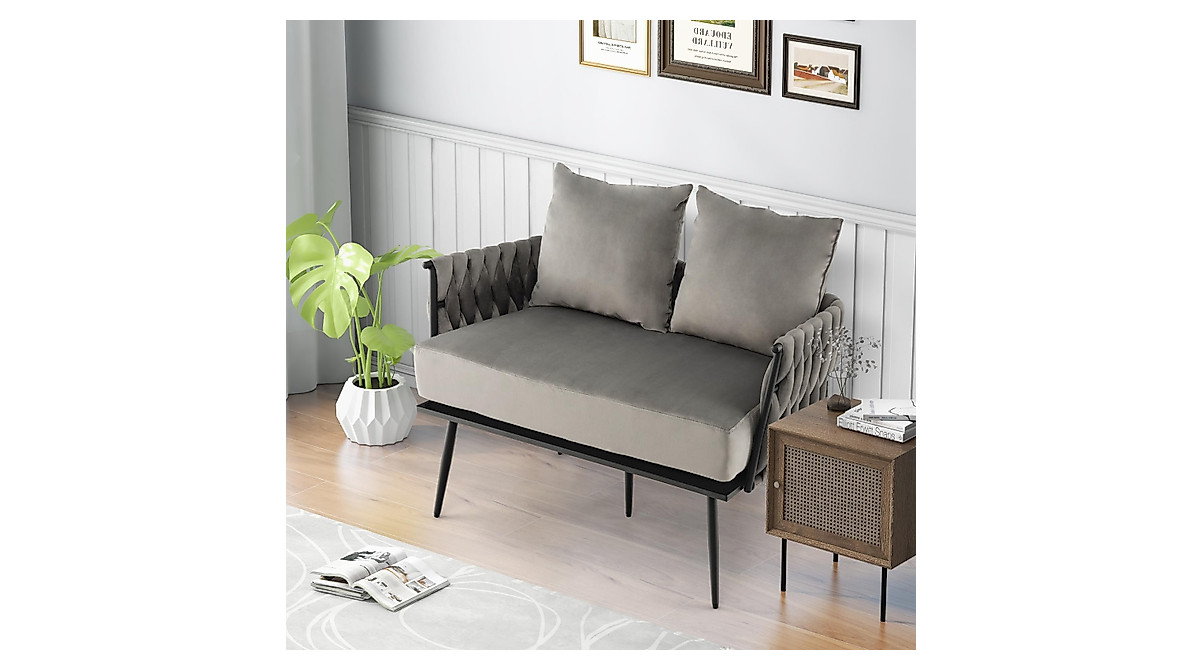 KOMFOTT 43” Loveseat Sofa - Modern Dutch Velvet Compact Couch