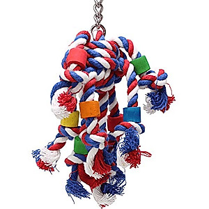 Bonka Bird Toys 55094 Rope Jumble Plucking Preening Bird Toy for Pet Budgie Parakeet Lovebirds Conures Small or Medium Parrots Cages
