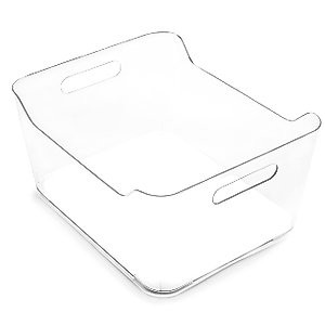 BINO Plastic Storage Basket, X-Large | Multi-Use Storage Basket | Rectangular Cabinet Organizer | Baskets for Organizing with Handles | Home & Office Organization & Container Storage