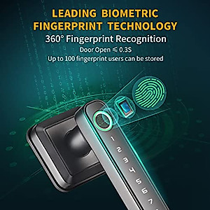 Fingerprint Door Lock for Bedroom, 4-in-1 Smart Door Lock with App, Digital Level Lock, Keyless Entry Door Lock with Handle for Home Hotel Office & Interior Door