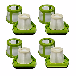 PUREBURG Pet Hair Eraser Vacuum Dust Filters Compatible with Bissell 1782 Pet Hair Eraser Handheld Cordless Pet Vacuum Cleaners and Mesh Frame Filters Part 1608653 1608654,Replacement,4-Pack