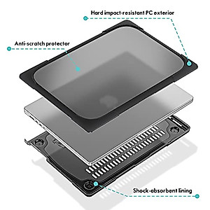 ProCase for MacBook Pro 14 inch Case 2023 2022 2021 M3 A2918 A2992 M2 A2779 M1 A2442 with Pro/Max Chip, Heavy Duty Hard Shell Dual Layer Protective Cover with Fold Kickstand -Black