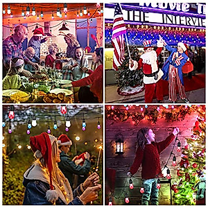 Mlambert 144Ft(3x48ft) Multicolor Outdoor Patio Lights, Dimmable RGB Cafe String Lights with 45+6 Waterproof LED Bulbs for Garden Bistro-Black 3 Pack