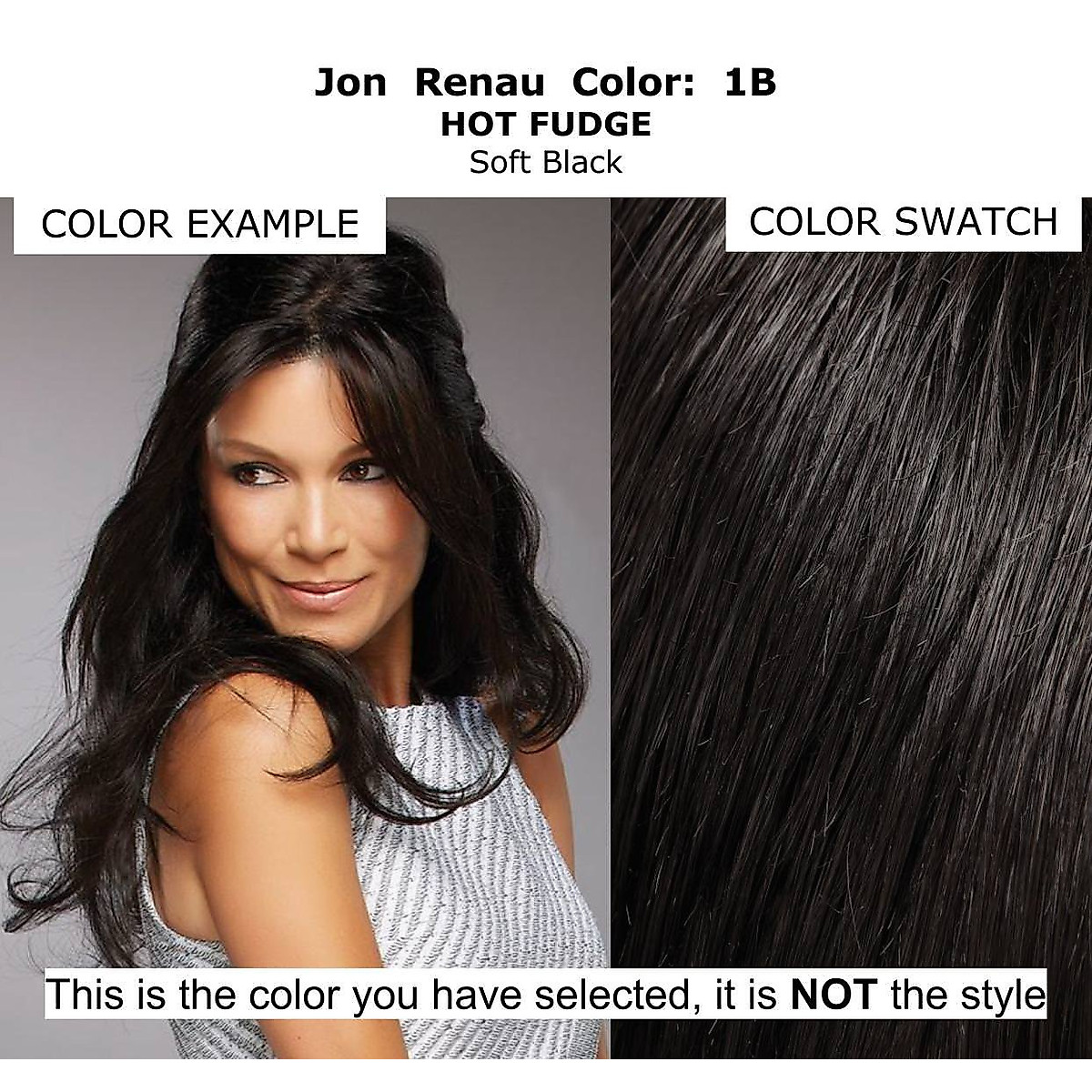 Bundle - 7 item: Blake Large Remy Human Hair Wig by Jon Renau, Christy's Wigs Q & A Booklet, BeautiMark Hydra Shampoo Conditioner Mask Protect Leave-In Spray Shine Serum - Color: 1B