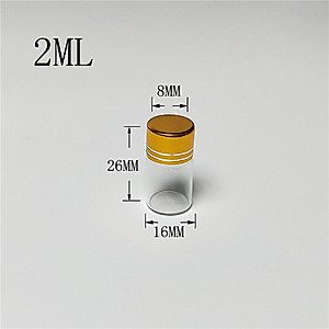 TAI DIAN 2ml Mini Glass Bottles Crafts Cute Bottles Aluminum Cover Empty Wishing Gift Bottles Jars Decorate 24 units (24, 2ml)