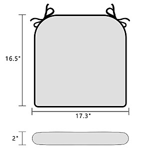 INFBLUE Outdoor Chair Cushions for Patio Furniture - Round Corner Outdoor Chair Cushions Water Resistance Seat Cushions with Ties