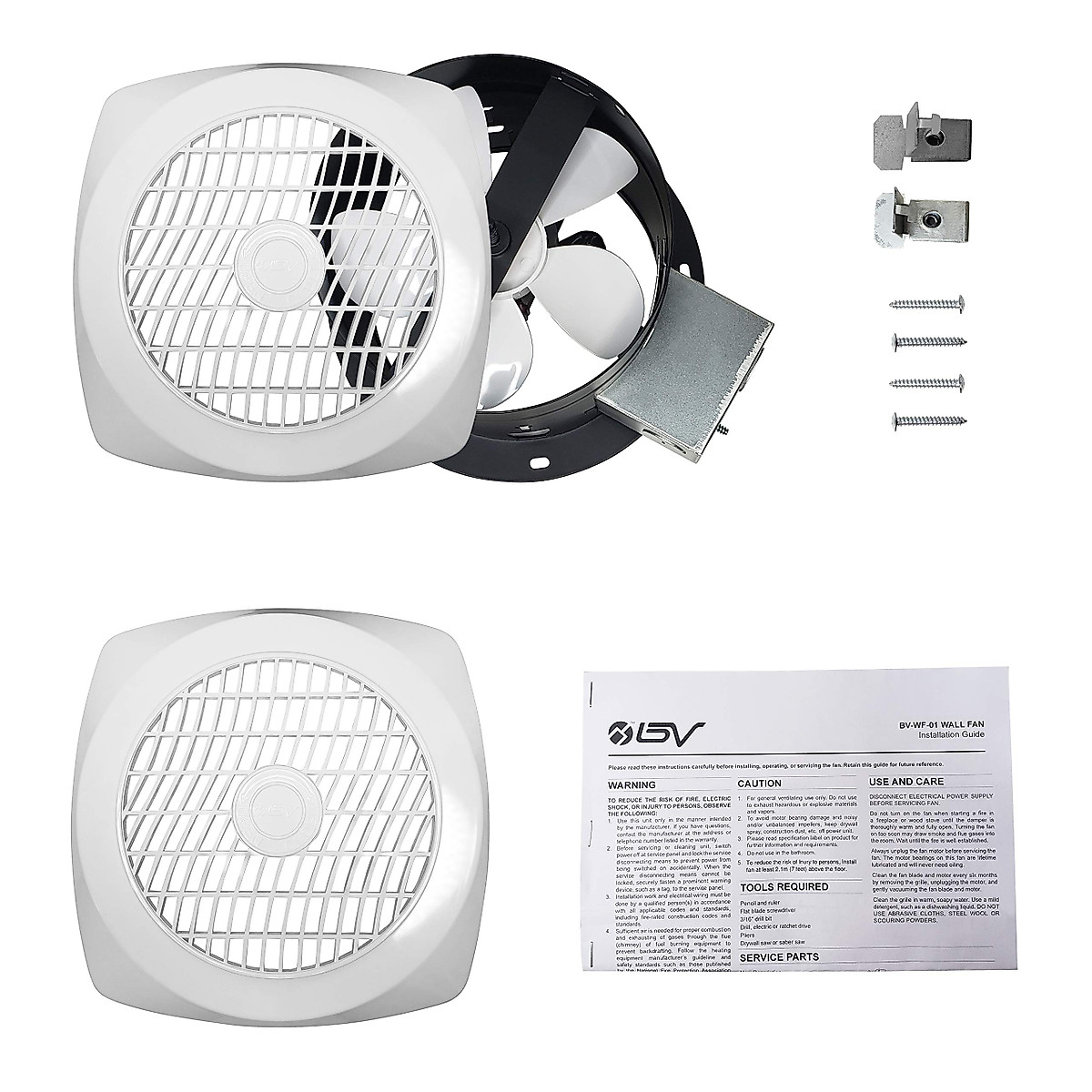 BV Ventilation Exhaust Fan for Home 90 CFM - Wall Fan 4.0 Sones Quiet & Efficient Room-to-Room Airflow, up to 85 sq ft | 6" Diameter | Customizable Vent Fan - Removes Heat, Odors, Smoke & Humidity