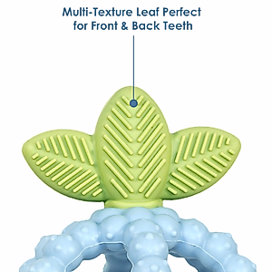 RaZbaby Silicone Infant & Baby Teething Toy, Textured BerryBumps Soothe Babies’ Sore Gums, RaZberry Bites Relief Teether, Back & Front Teeth, BPA Free, Easy to Hold, Fruit Shape for Babies 3M+ - Blue